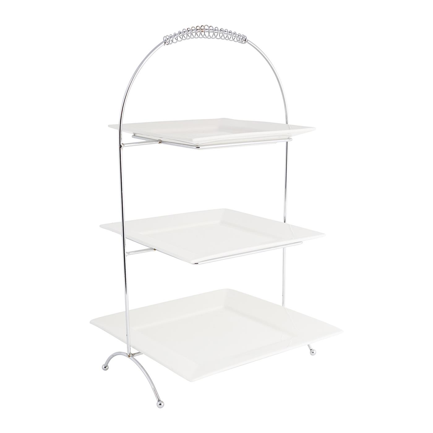 3-Tier Stand with White Square Rentals | SDPR