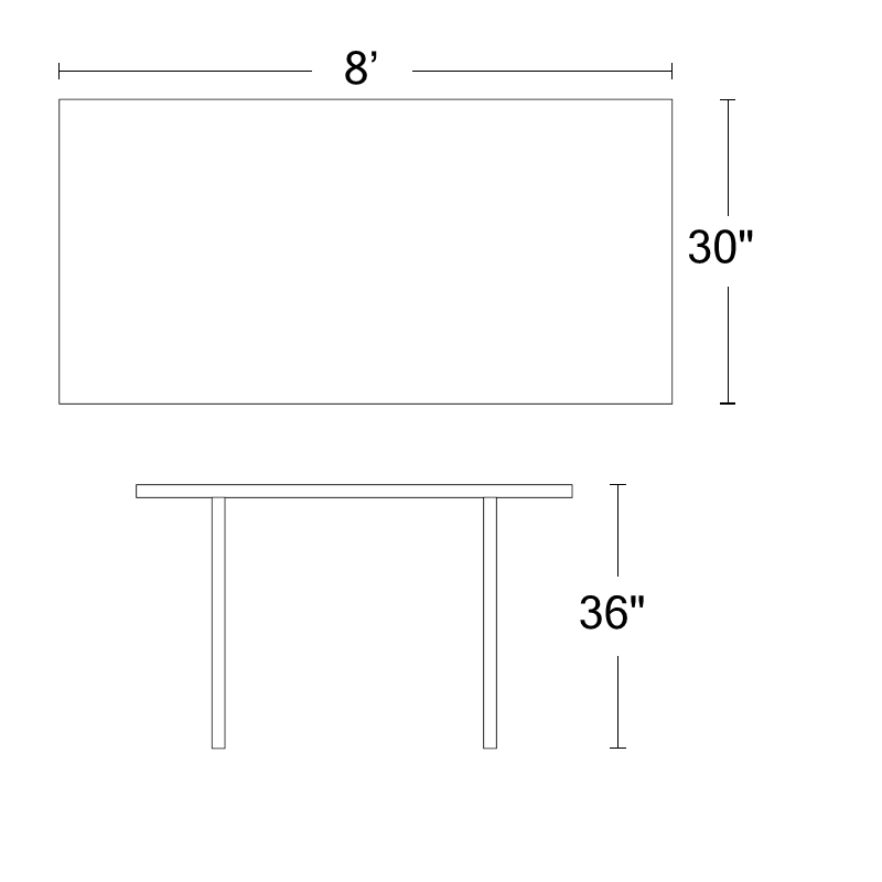 Rectangle Table Rentals NYC | SDPR NYC, NJ